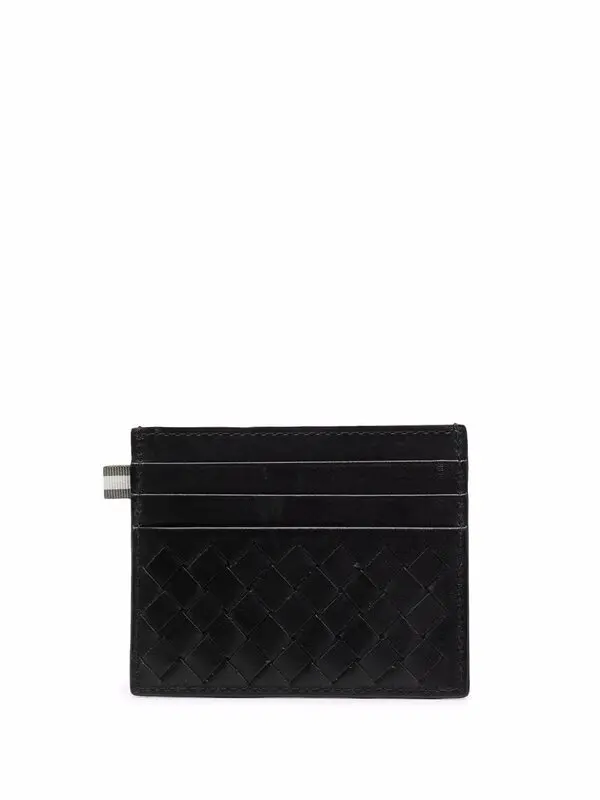 Officine Creative Boudin 122 Interwoven Leather Cardholder - Black