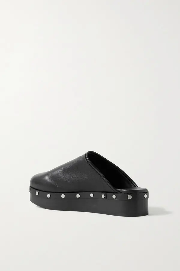 Co Studded Platform Leather Clogs