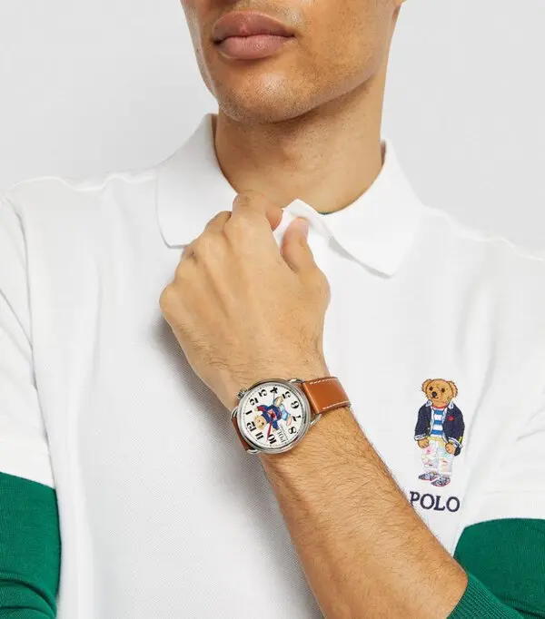 Polo Ralph Lauren Steel Sitting Polo Bear Strap Watch