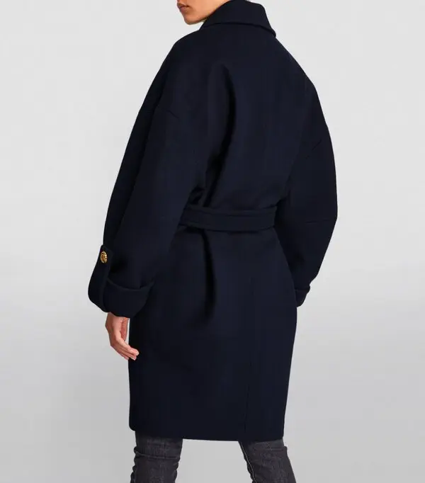 Balmain Wool-cashmere Belted Coat