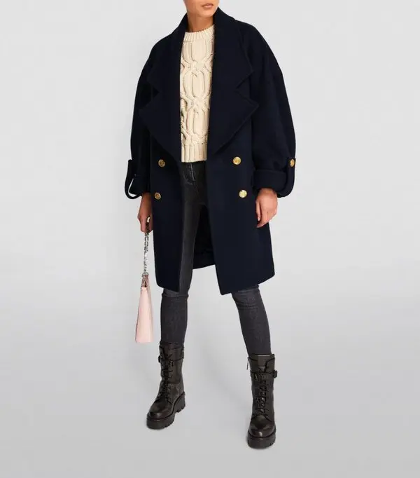 Balmain Wool-cashmere Belted Coat