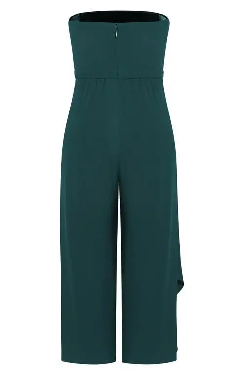 City Chic Strapless Ruffle Jumpsuit