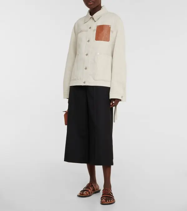 Loewe Anagram Cotton And Linen Jacket - White