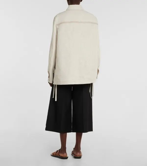 Loewe Anagram Cotton And Linen Jacket - White