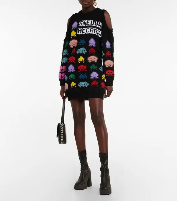 Stella McCartney Wool And Cotton-blend Mini Dress