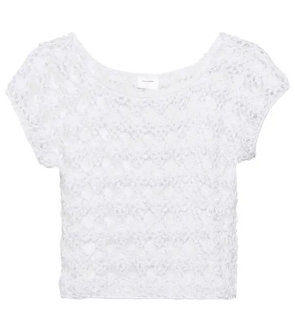 Anna Kosturova Bella Crochet Top - White
