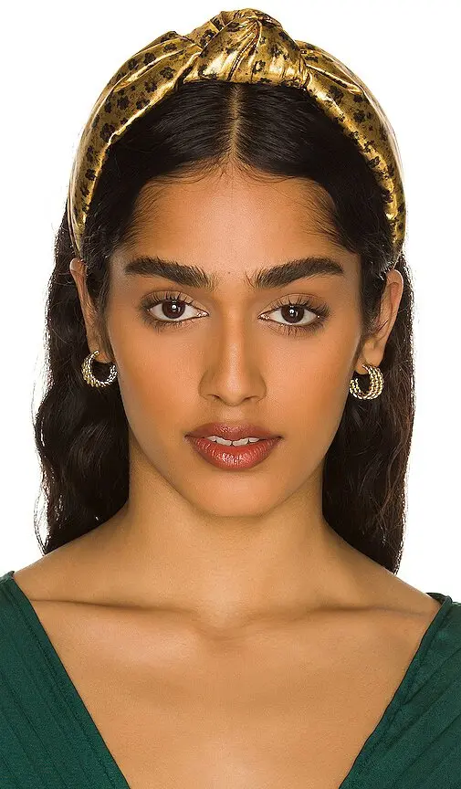 Lele Sadoughi X Loveshackfancy Printed Knotted Headband In Taupe