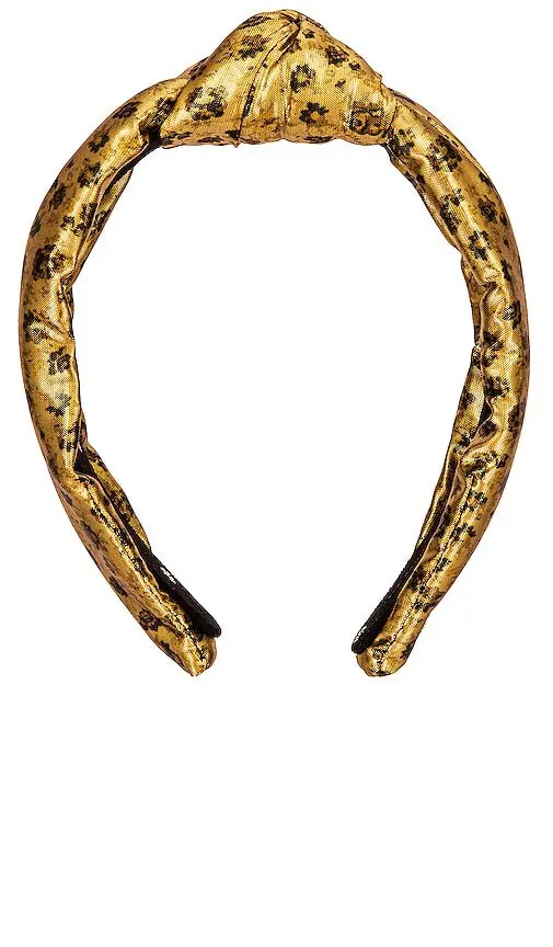 Lele Sadoughi X Loveshackfancy Printed Knotted Headband In Taupe
