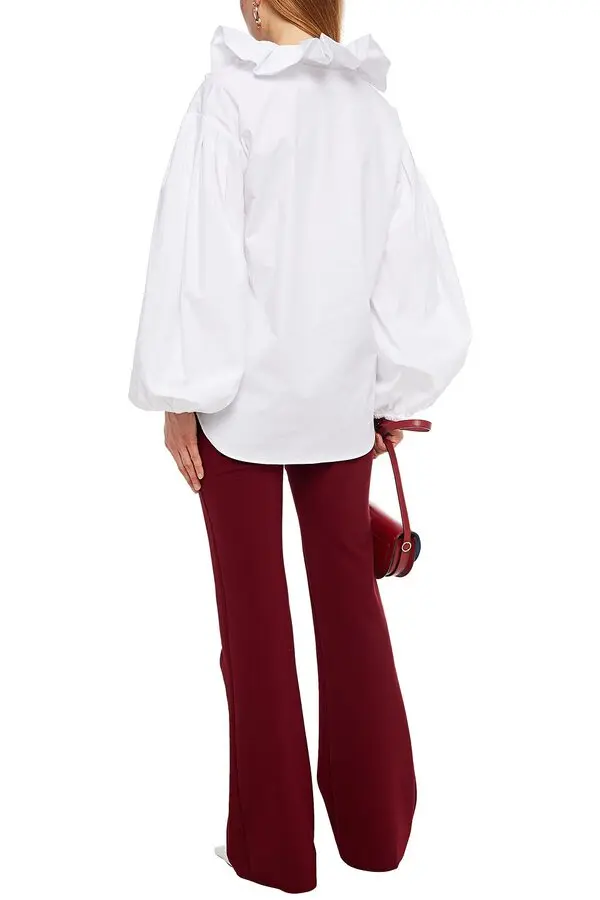 Sara Battaglia Stretchcotton Poplin Shirt - White