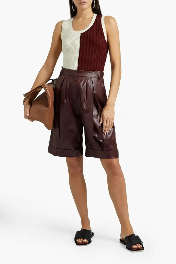 JOSEPH Twotone Ribbedknit Tank - Ecru