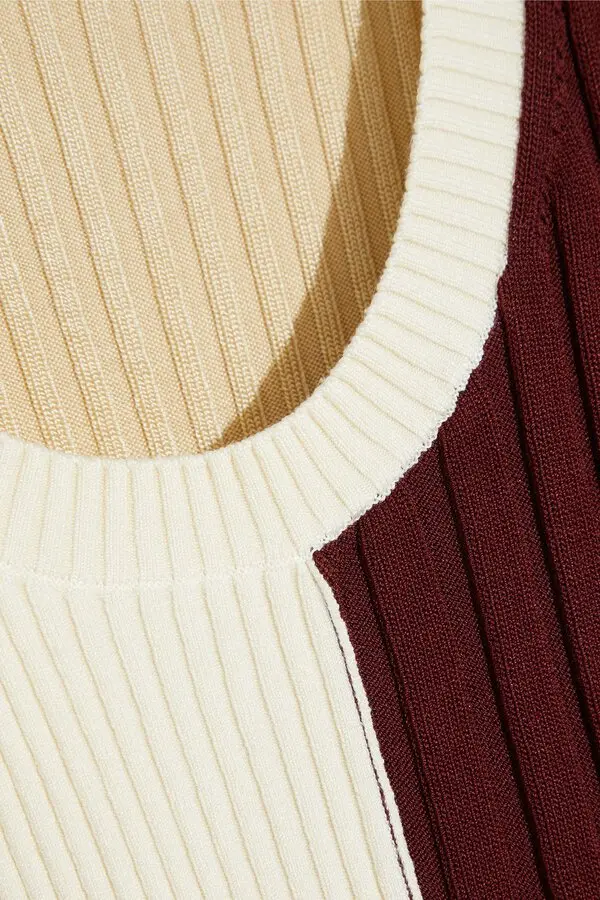JOSEPH Twotone Ribbedknit Tank
