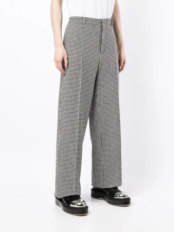 COOL T.M Houndstooth Pattern Straight Leg Trousers