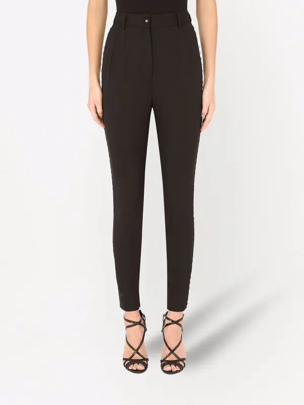Dolce & Gabbana Crystal-embellished Tuxedo Trousers