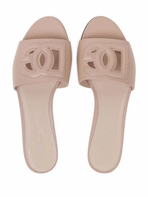 Dolce & Gabbana Dg Logo Leather Sandals - Pink