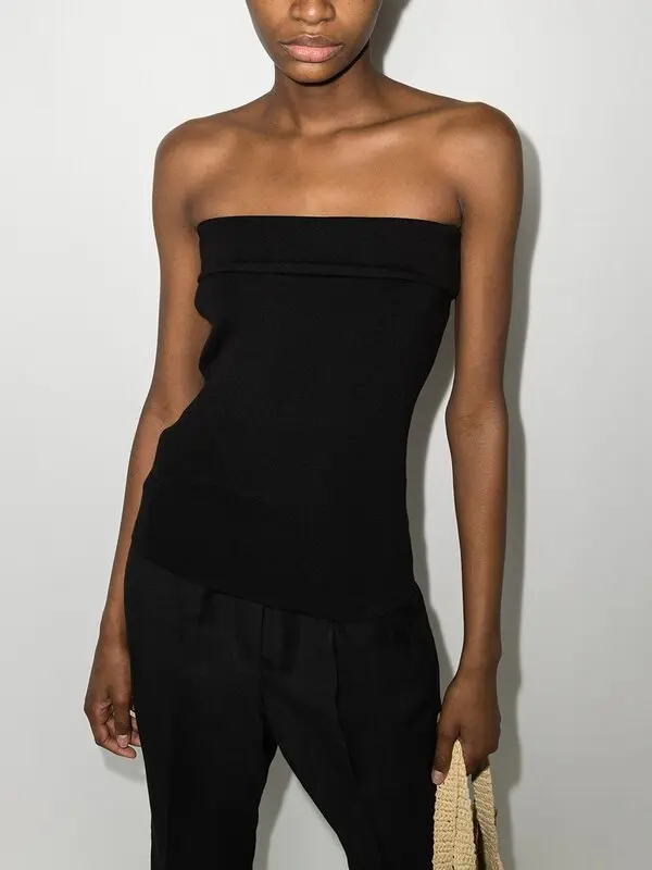 ST. AGNI Folded-waist Knitted Miniskirt