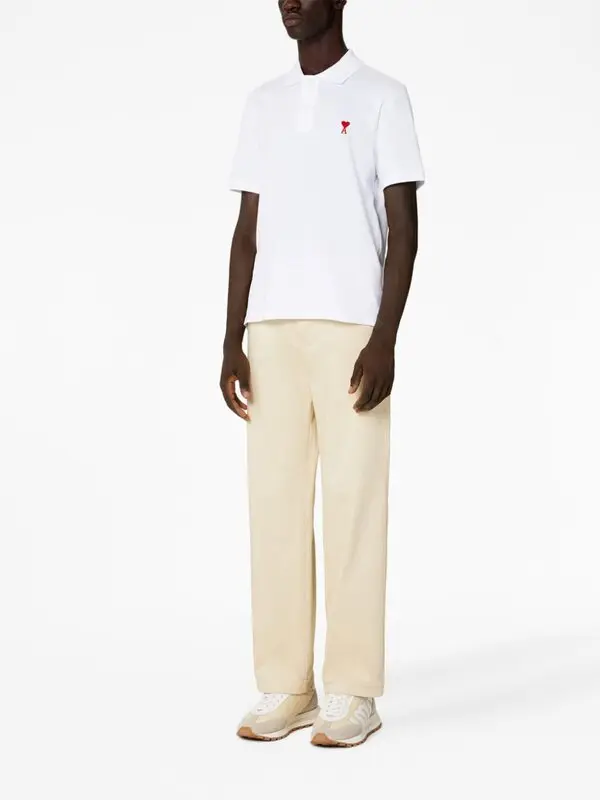 AMI Paris De Coeur Polo Shirt - White