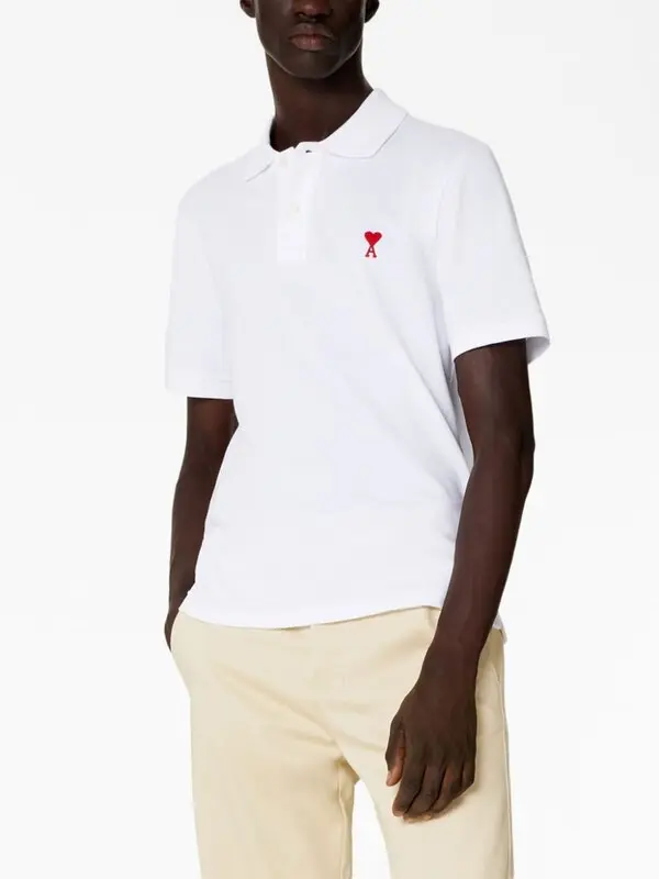 AMI Paris De Coeur Polo Shirt - White