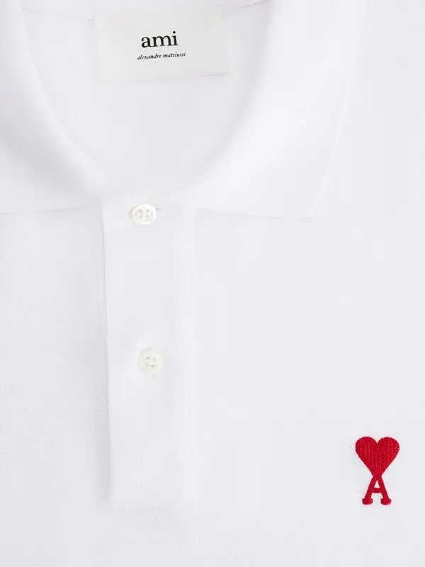 AMI Paris De Coeur Polo Shirt - White