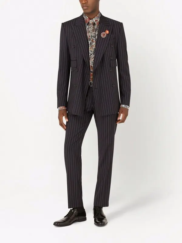 Dolce & Gabbana Double-breasted Pinstripe Wool Suit