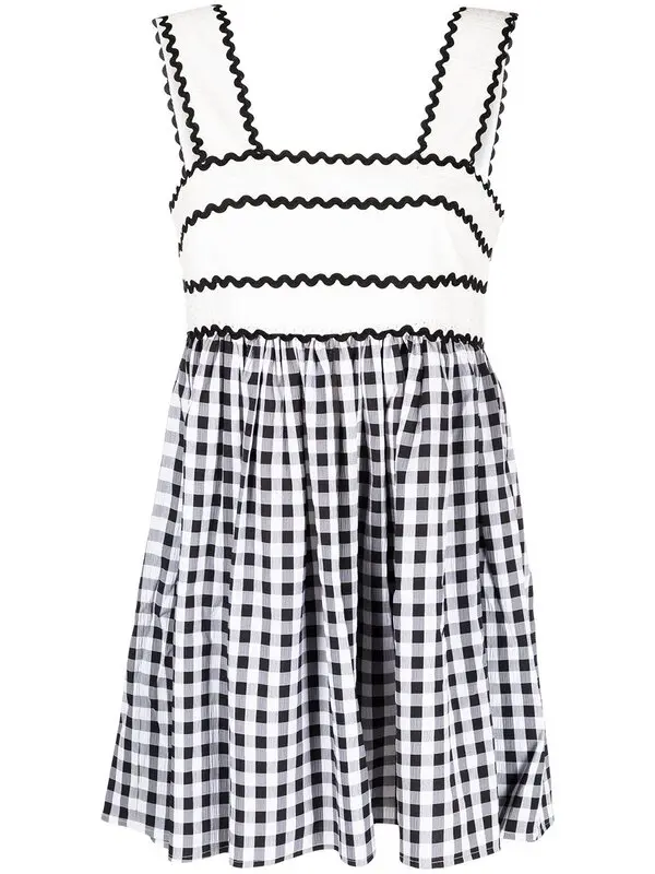 black and white shift dress Women's Black/White Embroidered the scarf brings a playful Alice Mccall Gingham Shift Dress
