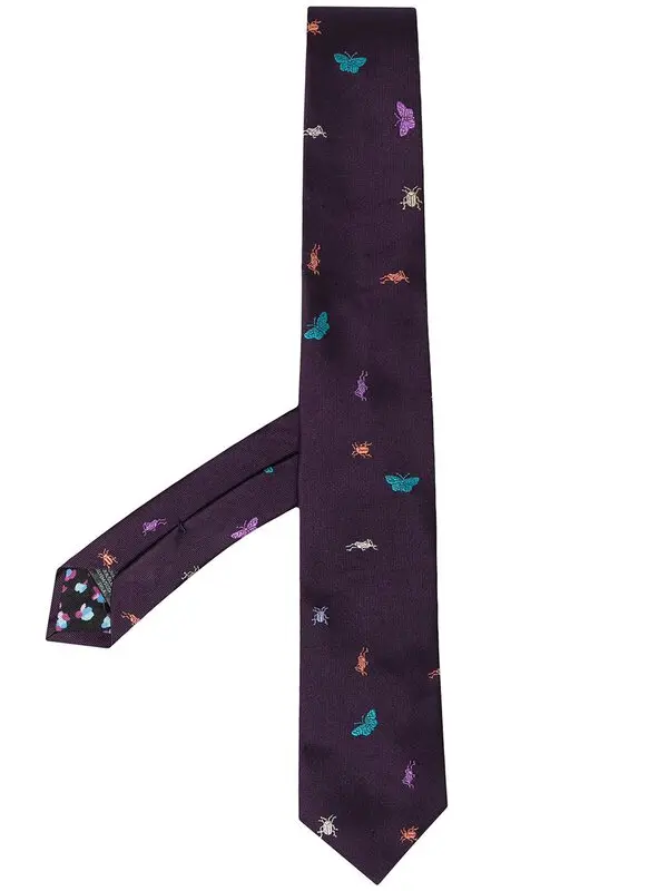 Paul Smith Insect Embroidery Silk Tie