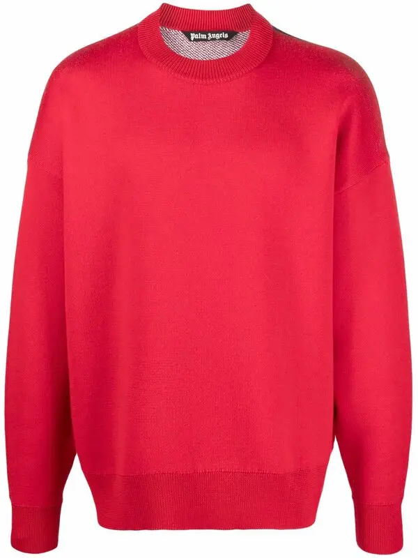 Palm Angels Intarsia-knit Palm Tree Jumper - Red