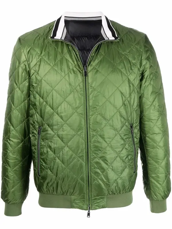 Herno Stripe-detail Quilted Down Jacket