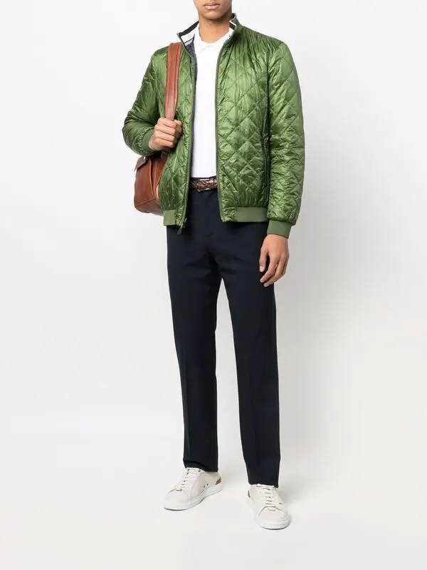 Herno Stripe-detail Quilted Down Jacket