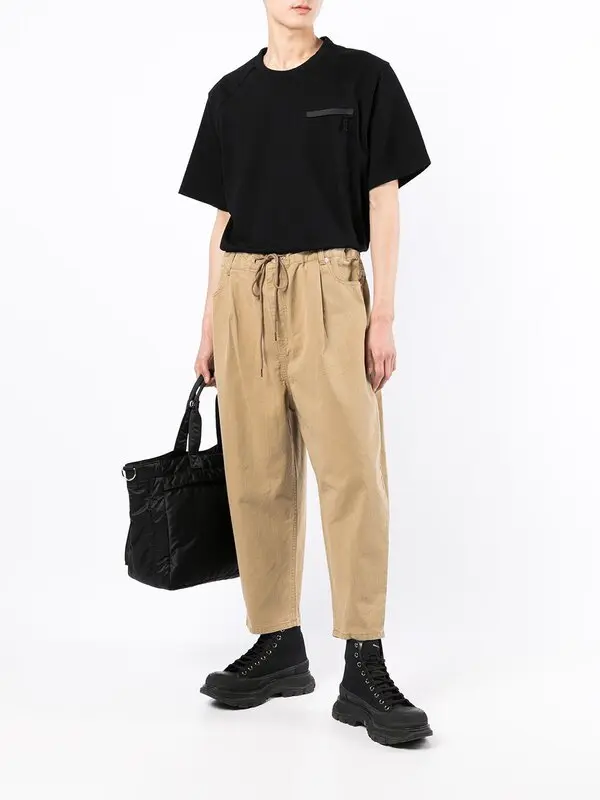 JUUN.J Cropped Tapered-leg Trousers