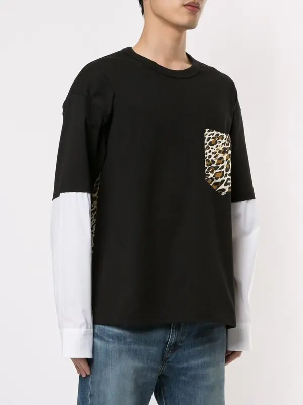 Roberto Cavalli Leopard Print Panel T-shirt