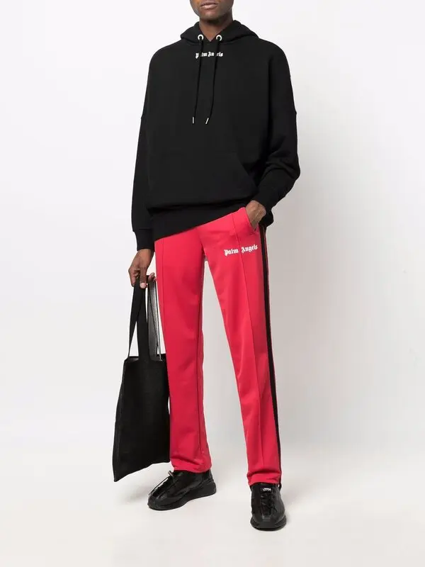 Palm Angels Logo-print Cotton Hoodie - Black