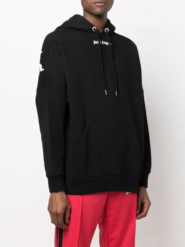 Palm Angels Logo-print Cotton Hoodie - Black