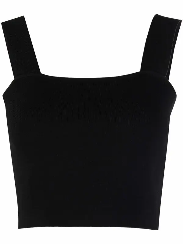 Maje Knitted Crop Top - Black