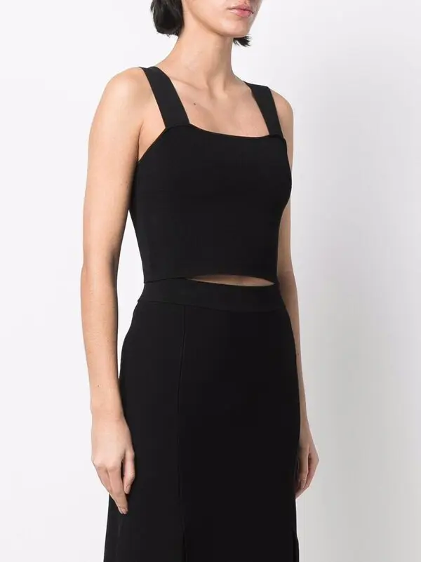 Maje Knitted Crop Top - Black