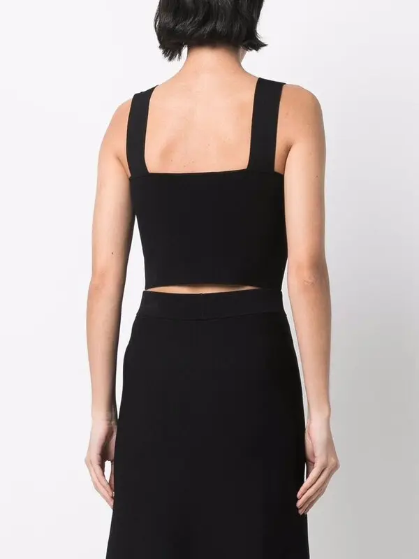 Maje Knitted Crop Top - Black