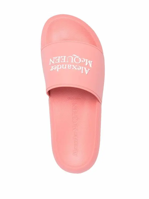 Alexander McQueen Embossed Slides - Pink