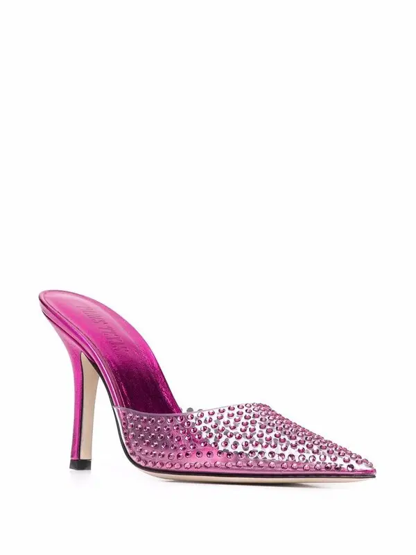 Paris Texas Crystal-embellished Mules