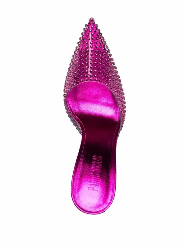 Paris Texas Crystal-embellished Mules