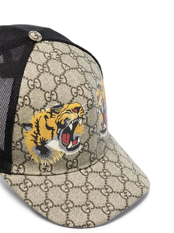 Gucci Gg Supreme Tiger Baseball Cap - Neutrals | Editorialist