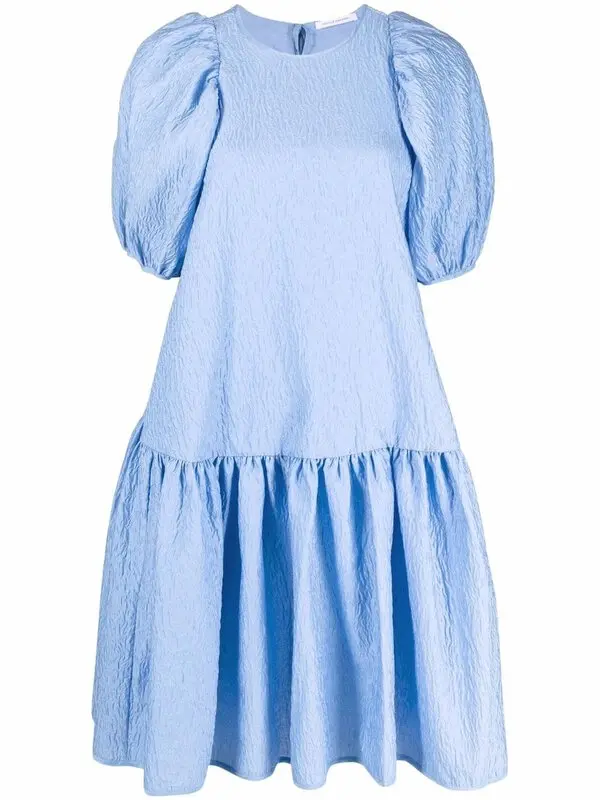 Cecilie Bahnsen Alexa Flared Dress In Blue - 59% Off | Editorialist