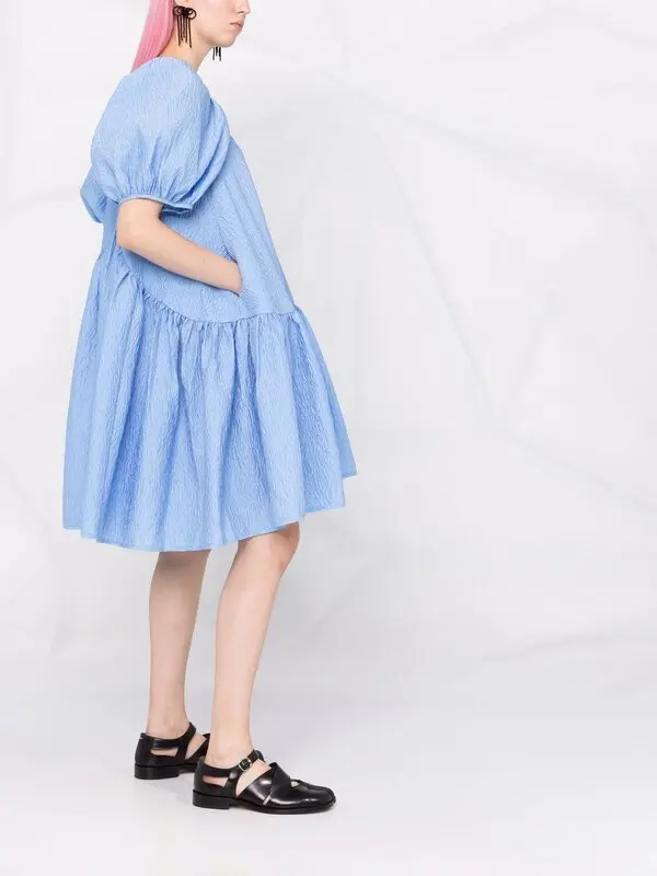 Cecilie Bahnsen Alexa Flared Dress In Blue - 59% Off | Editorialist