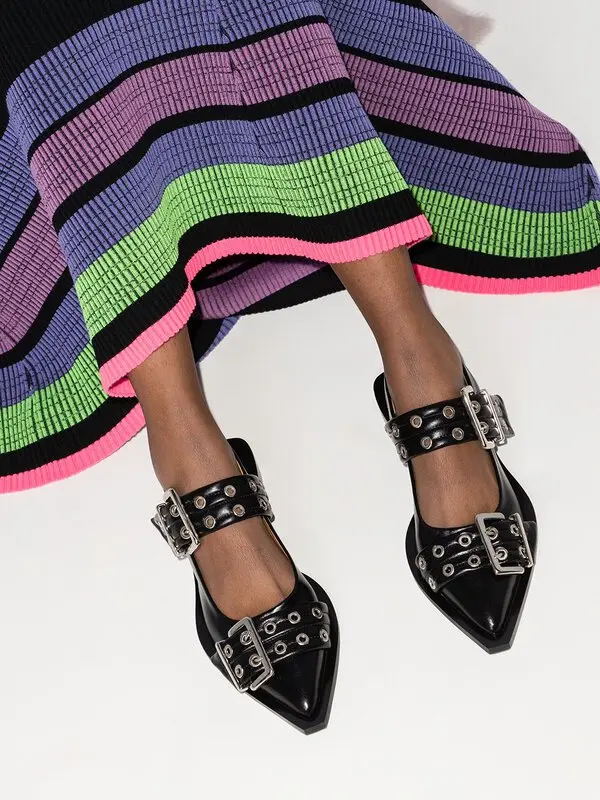 GANNI Buckled Slingback Shoes