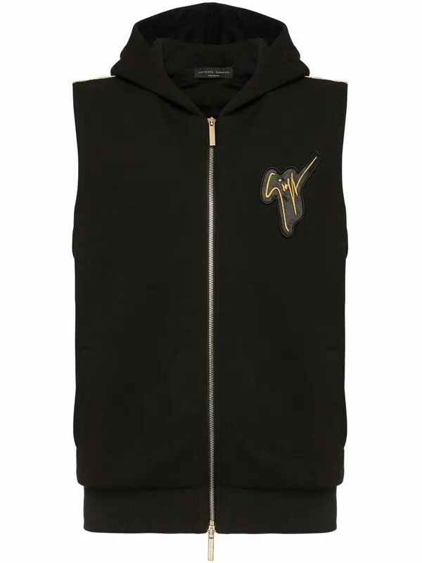 GIUSEPPE ZANOTTI Sleeveless Zip-front Hoodie