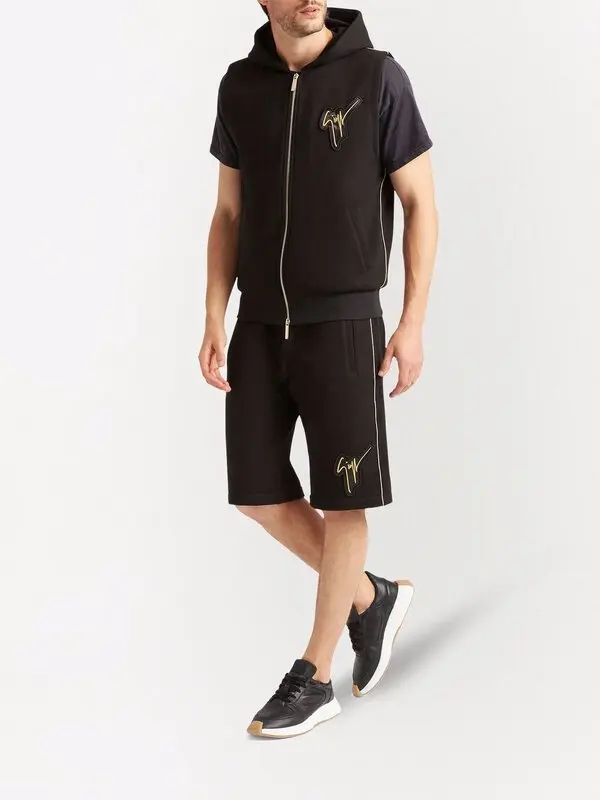 GIUSEPPE ZANOTTI Sleeveless Zip-front Hoodie