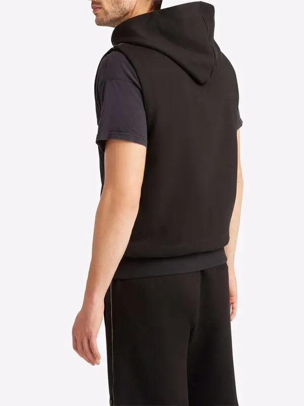 GIUSEPPE ZANOTTI Sleeveless Zip-front Hoodie