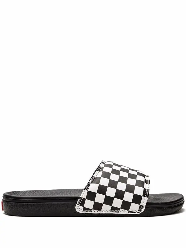 VANS La Costa Checkerboard Slides - White
