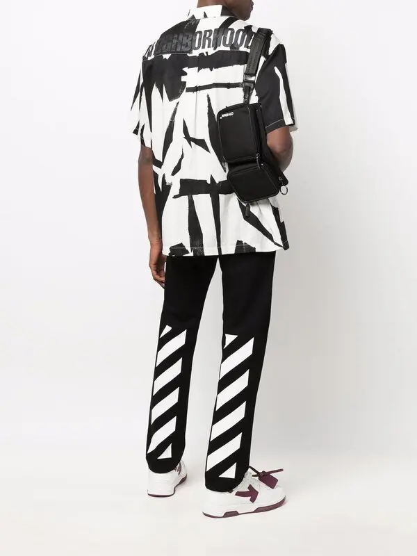 Off-White Diag-stripe Print Slim Fit Jeans - Black