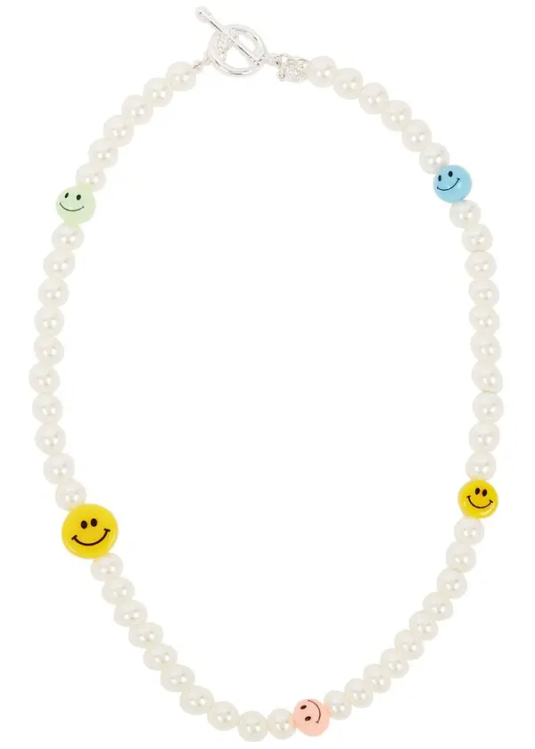 CHAINED & ABLE Bad Kid Smile Faux Pearl Necklace