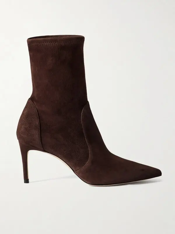STUART WEITZMAN Suede Ankle Boots - Brown