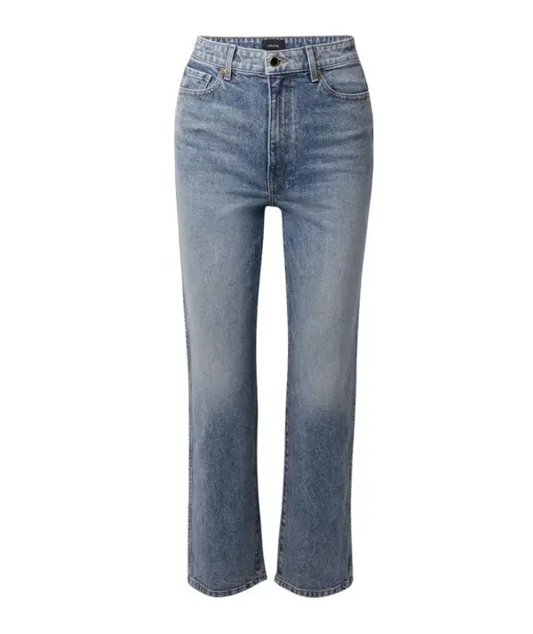Khaite Abigail Cropped Straight-leg Jeans - Blue